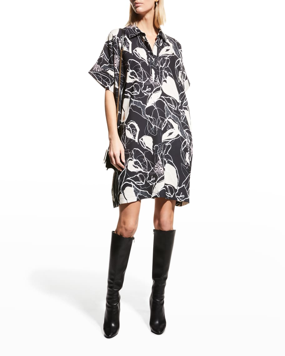 Natori Hana Fluid Crepe Shift Dress | Neiman Marcus