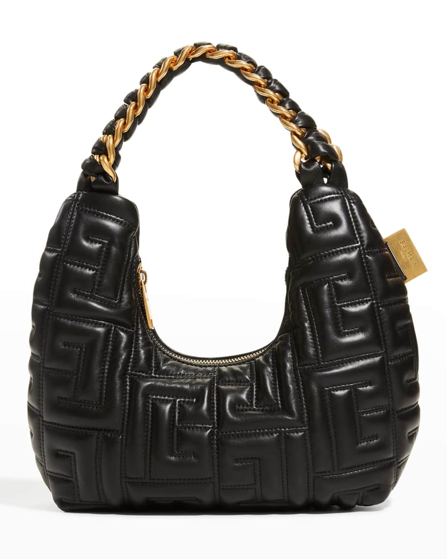 Balmain Mini Pillow Monogram Quilted Hobo Shoulder Bag | Neiman Marcus Balmain Mini Pillow Monogram Quilted Hobo Shoulder Bag | Neiman Marcus