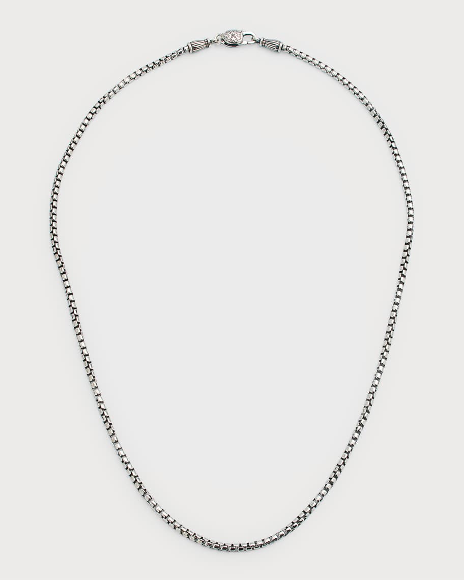 Konstantino Men's Sterling Silver Box Chain Necklace, 3.5mm | Neiman Marcus