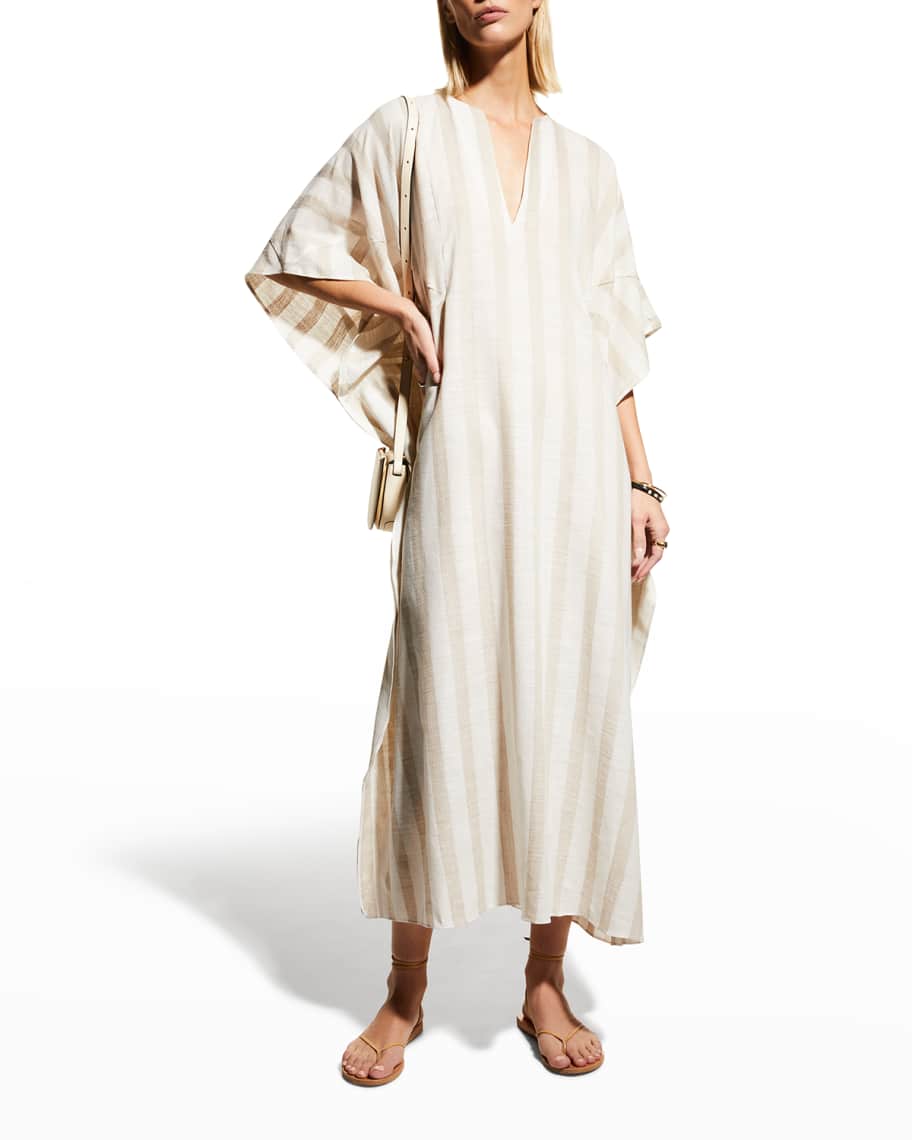 Harshman Roman Striped Linen Caftan | Neiman Marcus