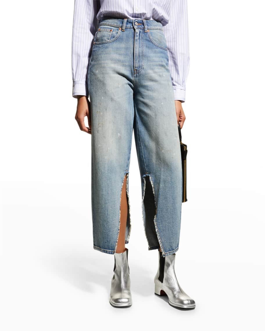 MM6 Maison Margiela Split-Leg Boyfriend Jeans | Neiman Marcus