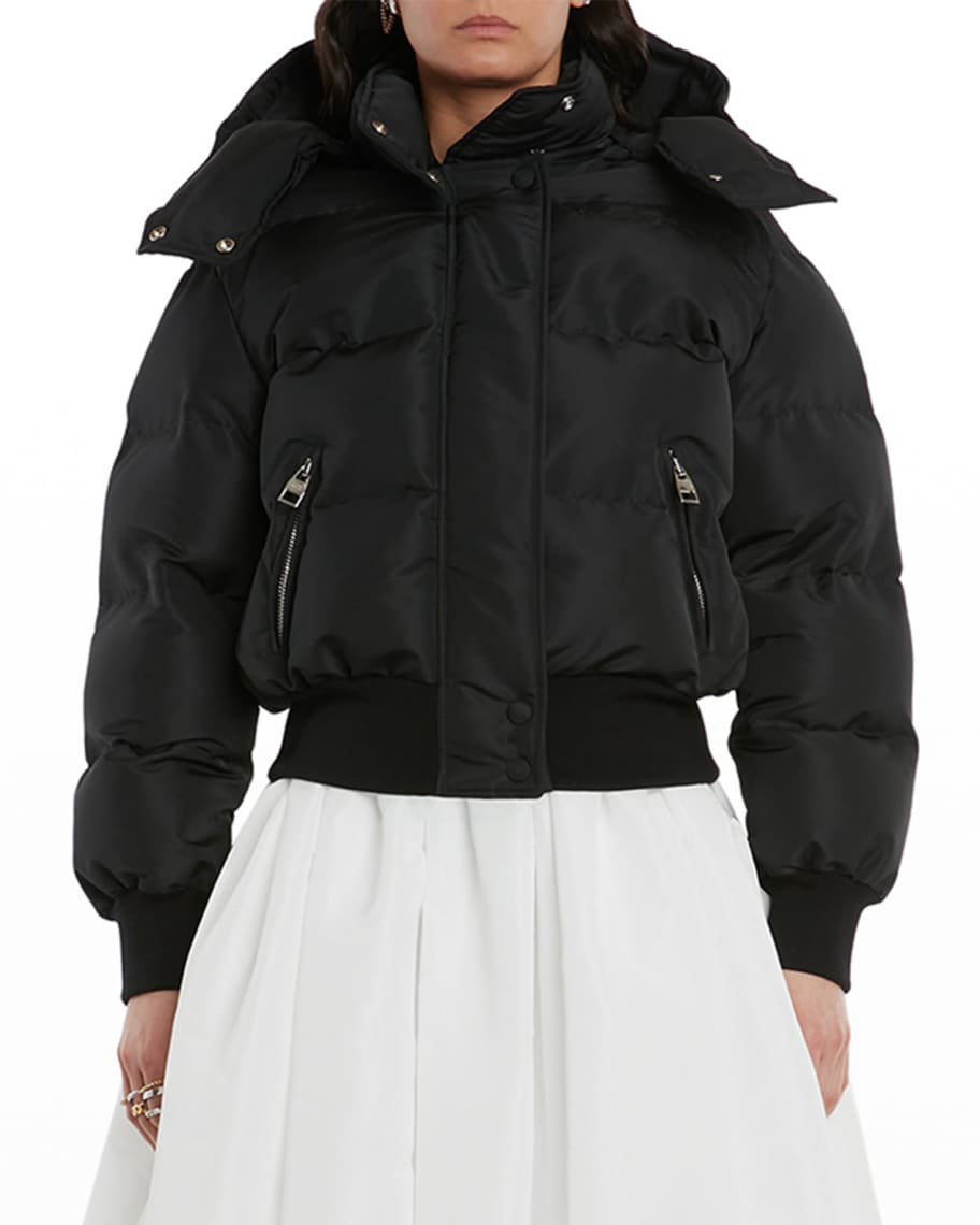 McQueen Logo Hooded Puffer Jacket | Neiman Marcus