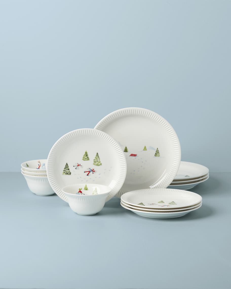 Lenox Profile Snow Day 12-Piece Dinnerware Set | Neiman Marcus