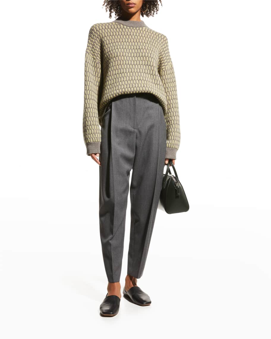Theory Plaited Cable-Knit Cashmere Sweater | Neiman Marcus