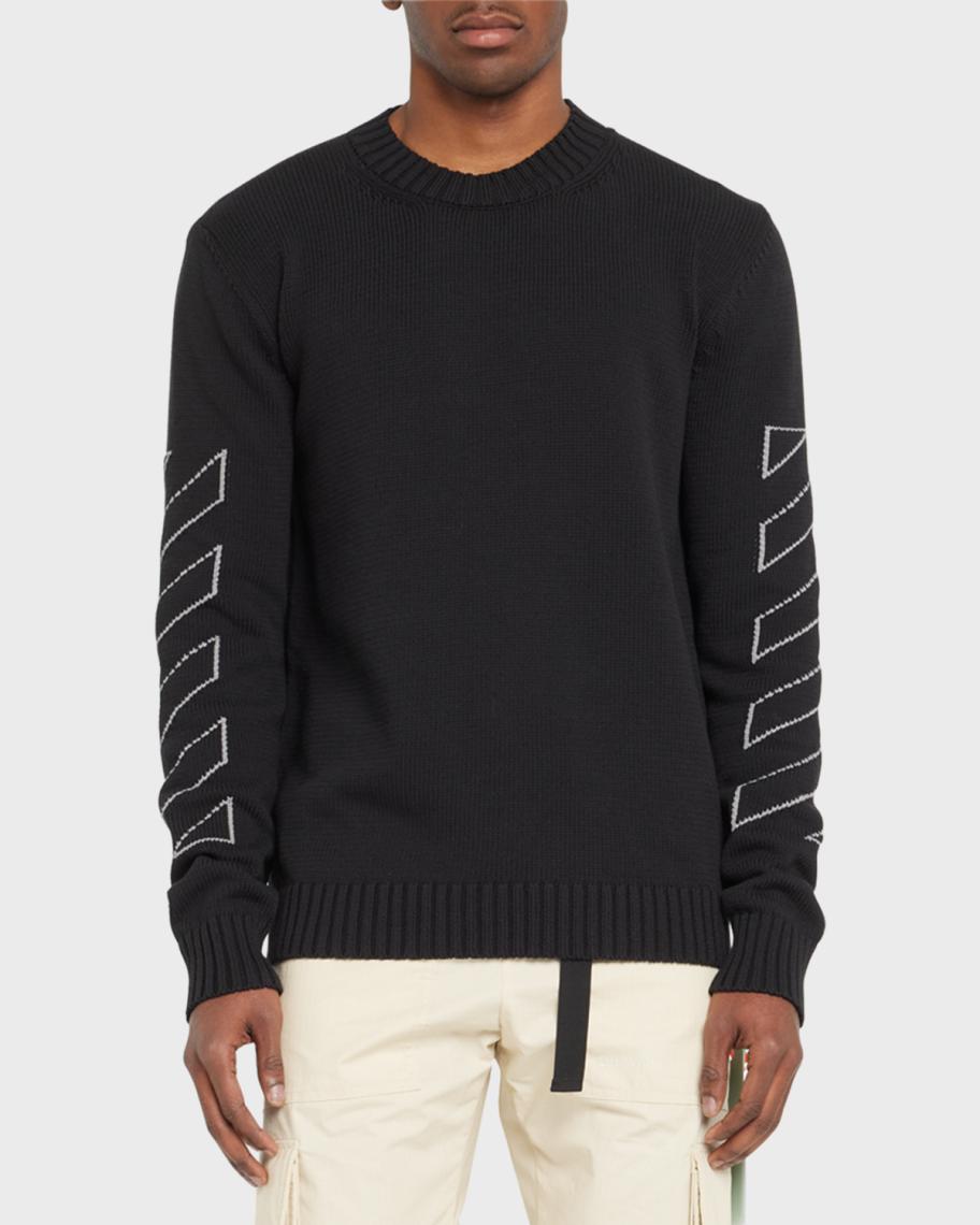Off-White Men's Diagonal Arrows Intarsia Sweater | Neiman Marcus