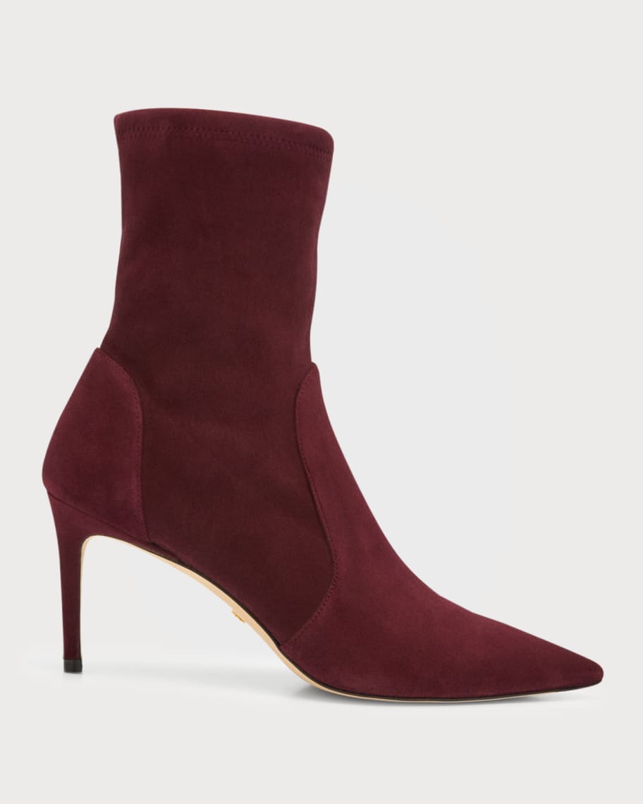 Stuart Weitzman Stuart Stretch Suede Stiletto Booties | Neiman Marcus