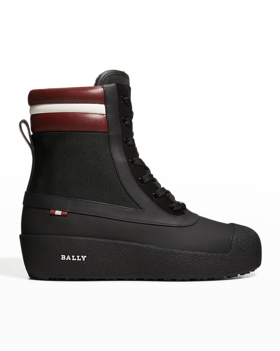Bally Men's Crockert 40 Zip Shearling-Lined Flatform Boots | Neiman Marcus