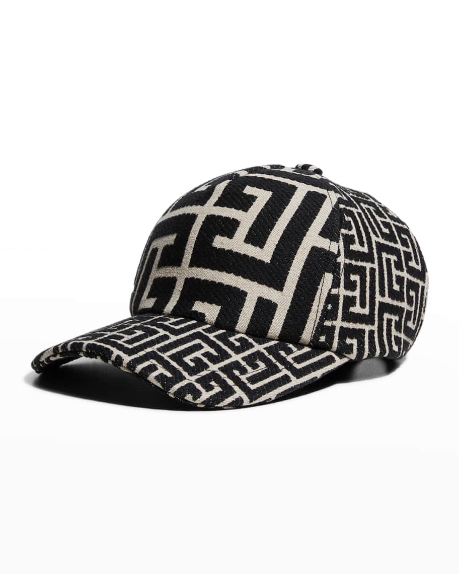 Balmain Monogram Jacquard Baseball Cap | Neiman Marcus