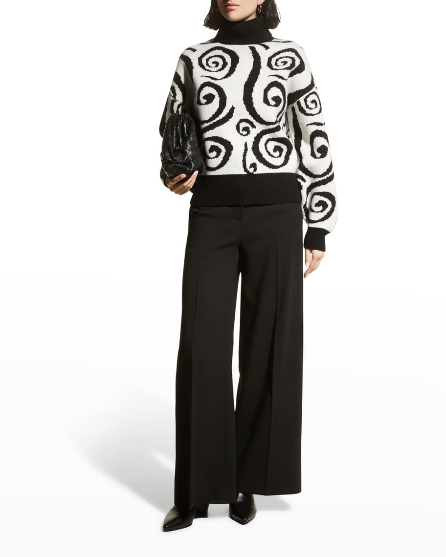 Rhode Cara Printed Wool Turtleneck Sweater | Neiman Marcus