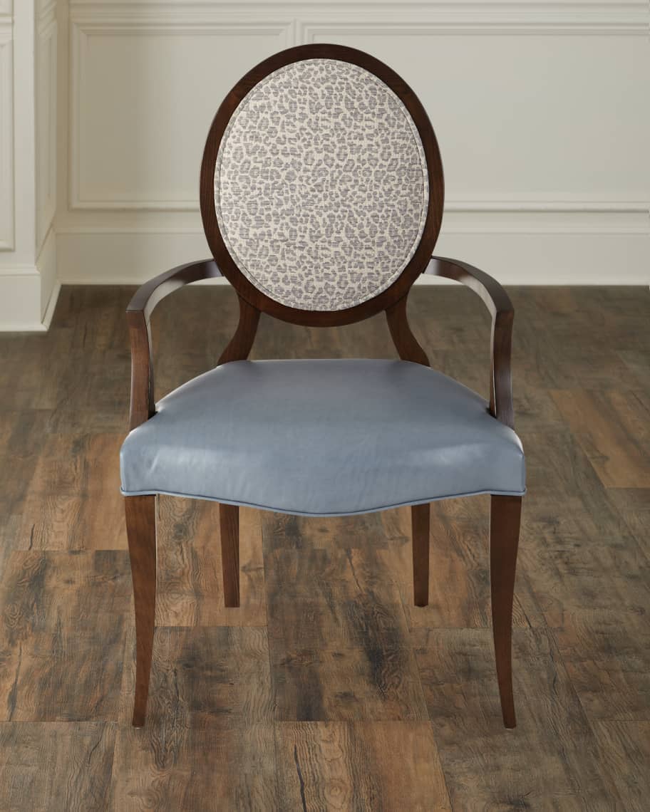 Massoud Pearlington Leather Arm Chair, Set of 2 | Neiman Marcus