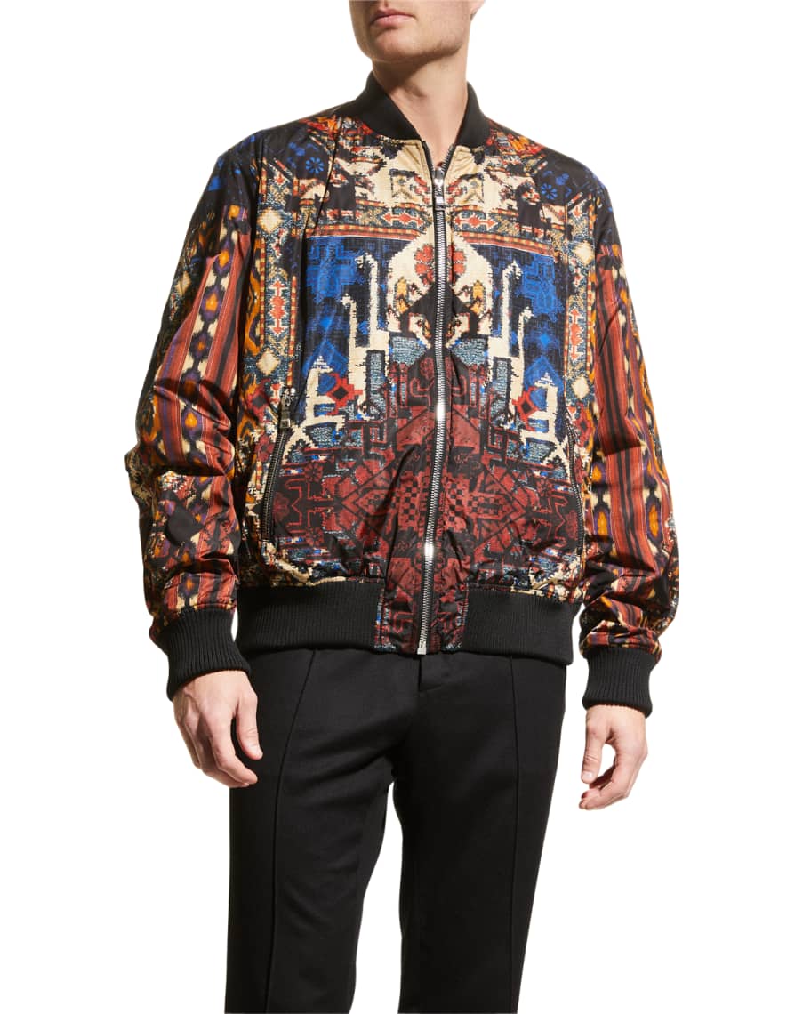 Balmain Men's Reversible Tapestry Bomber Jacket | Neiman Marcus