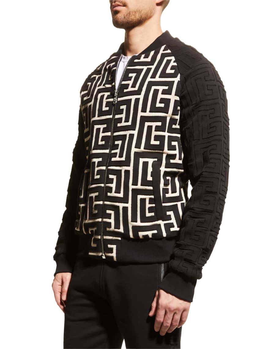 Balmain Men's Maxi Monogram Bomber Jacket | Neiman Marcus