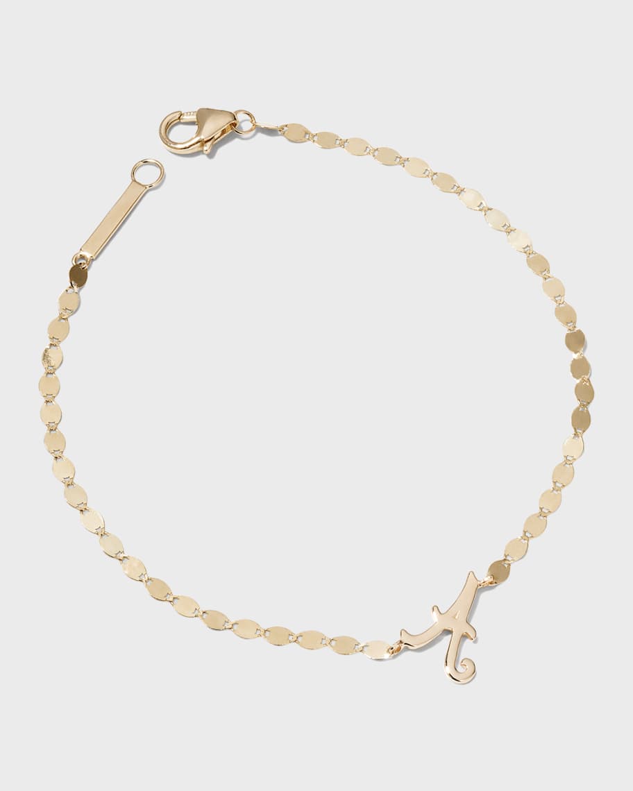 LANA Micro Cursive Initial Bracelet | Neiman Marcus
