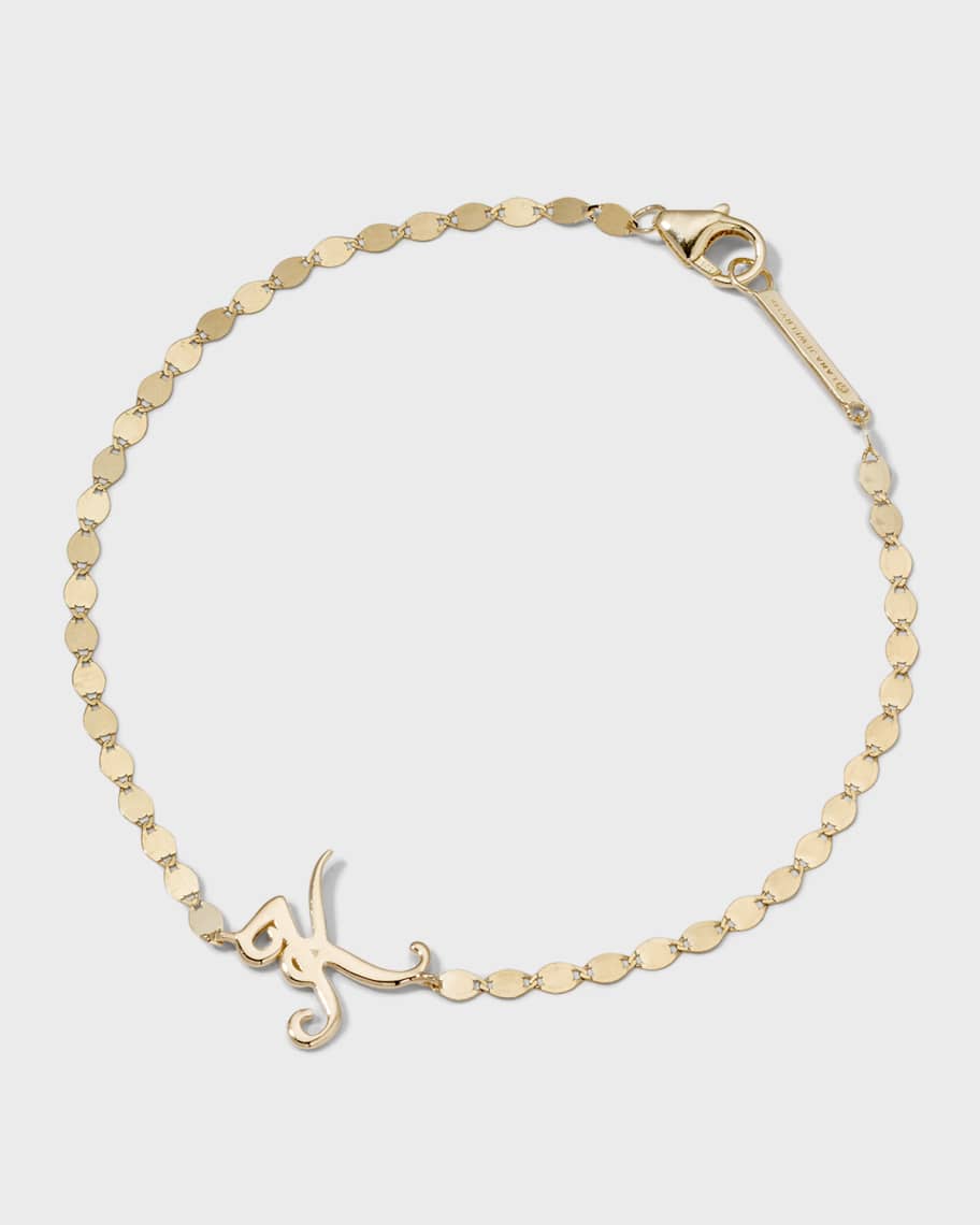 LANA Micro Cursive Initial Bracelet | Neiman Marcus