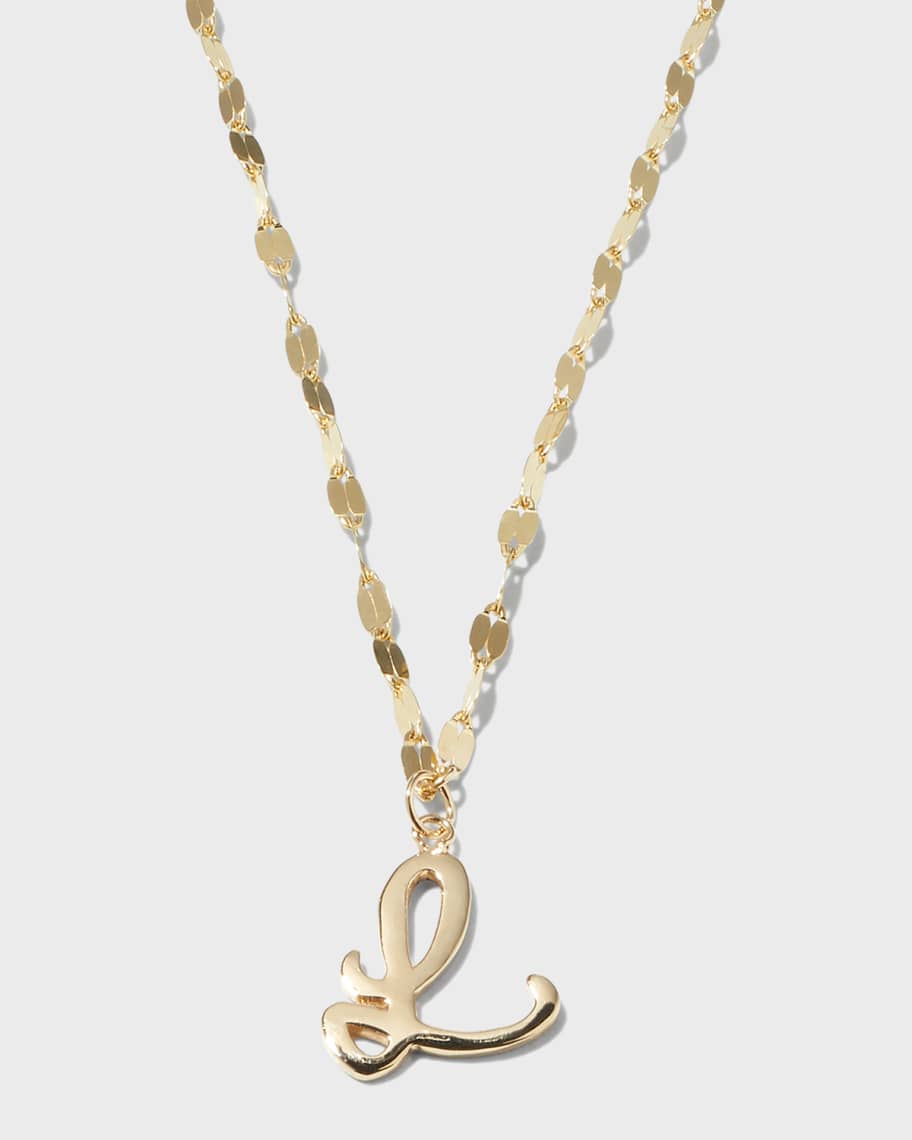 LANA Micro Cursive Initial Necklace | Neiman Marcus