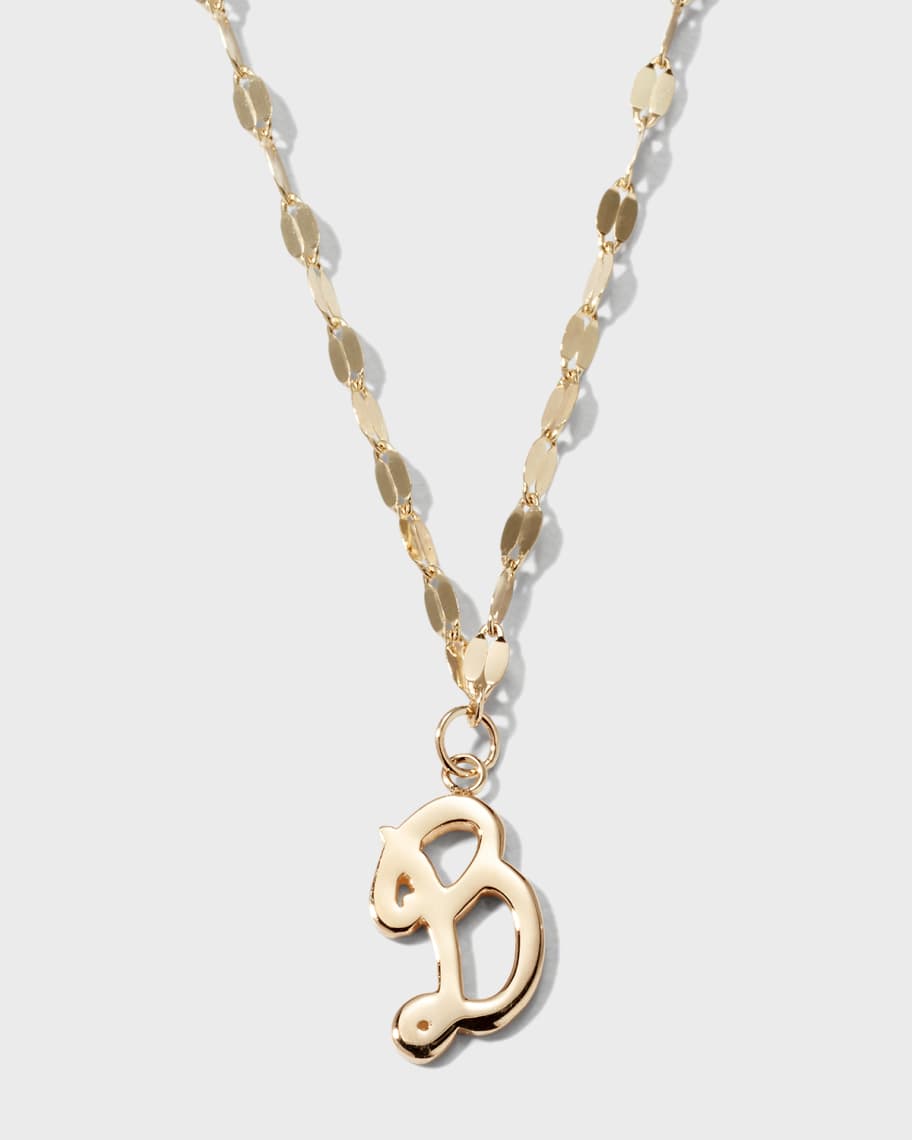 LANA Micro Cursive Initial Necklace | Neiman Marcus