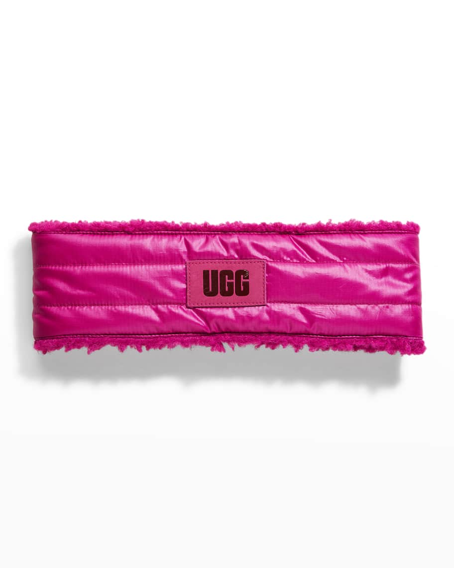 UGG Quilted Logo Sherpa Headband | Neiman Marcus