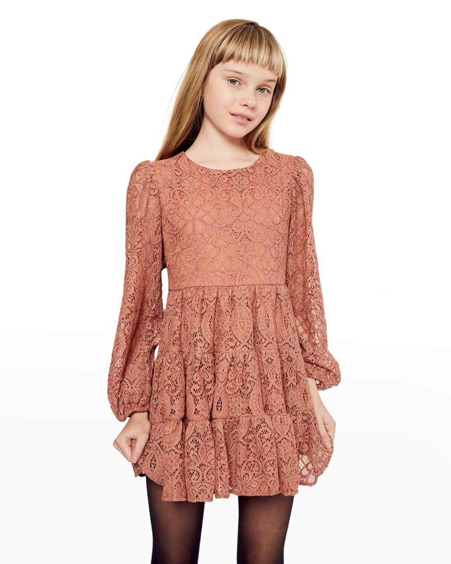 Bardot Junior Girl's Abigail Tiered Lace Dress, Size 4-16 | Neiman Marcus