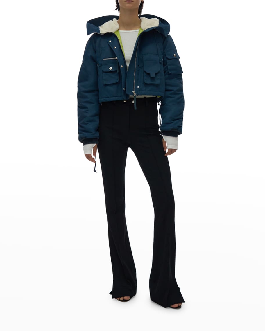 Helmut Lang Hooded Aviator Bomber Jacket | Neiman Marcus