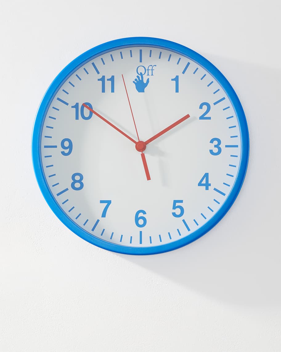 Off-White Blue Wall Clock | Neiman Marcus