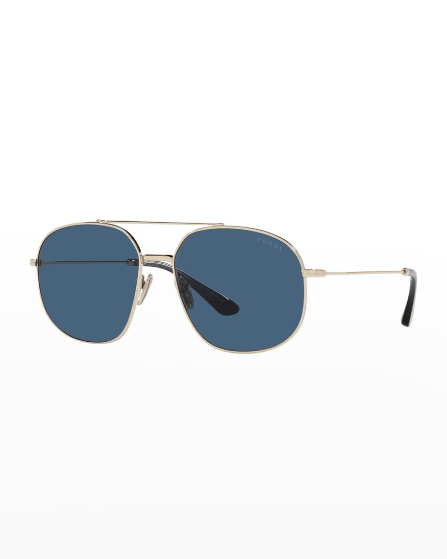 Prada Men's Steel Aviator Sunglasses | Neiman Marcus