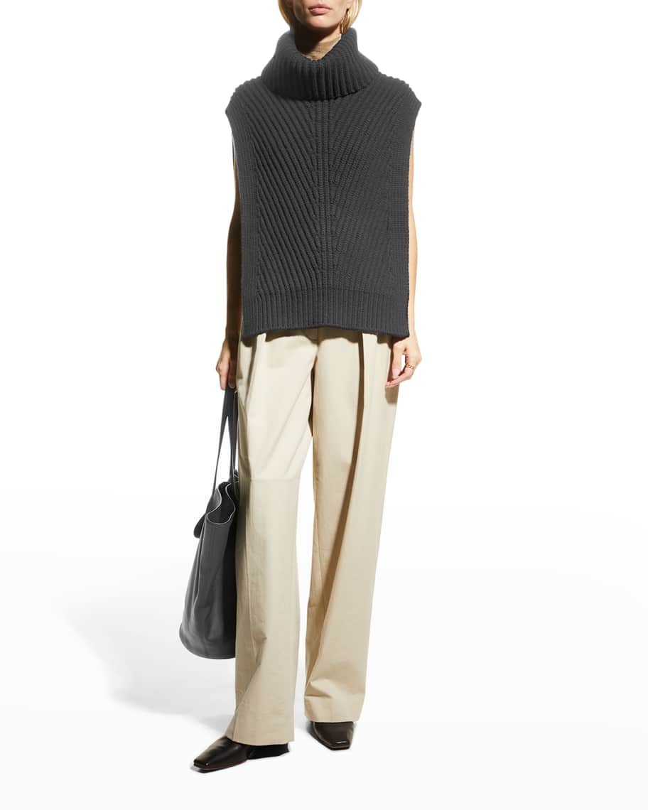 THE ROW Dickey Ribbed Cashmere Turtleneck | Neiman Marcus