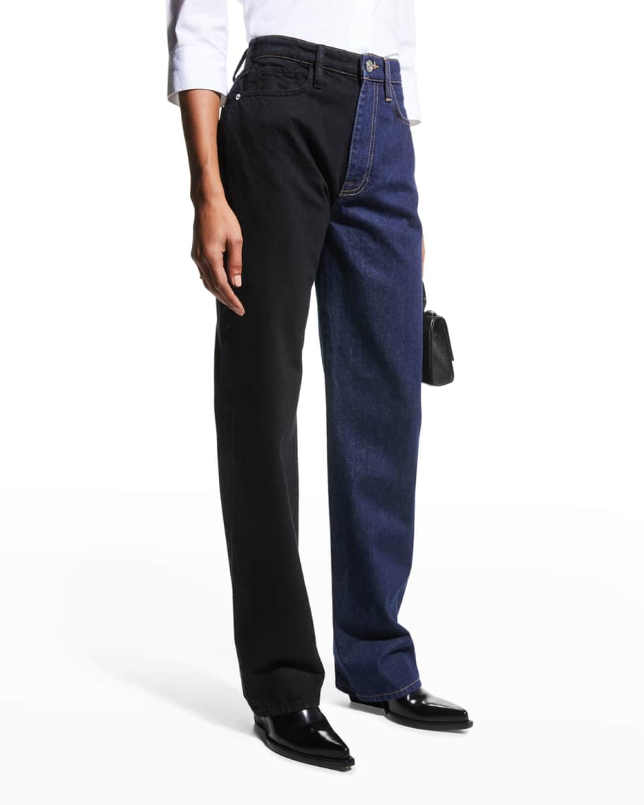 FRAME Le Jane Modern Colorblock Jeans | Neiman Marcus