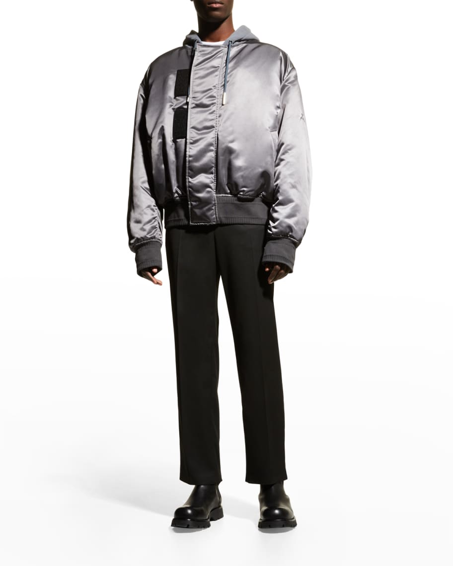 Givenchy Men's Shiny Nylon Bomber Jacket | Neiman Marcus