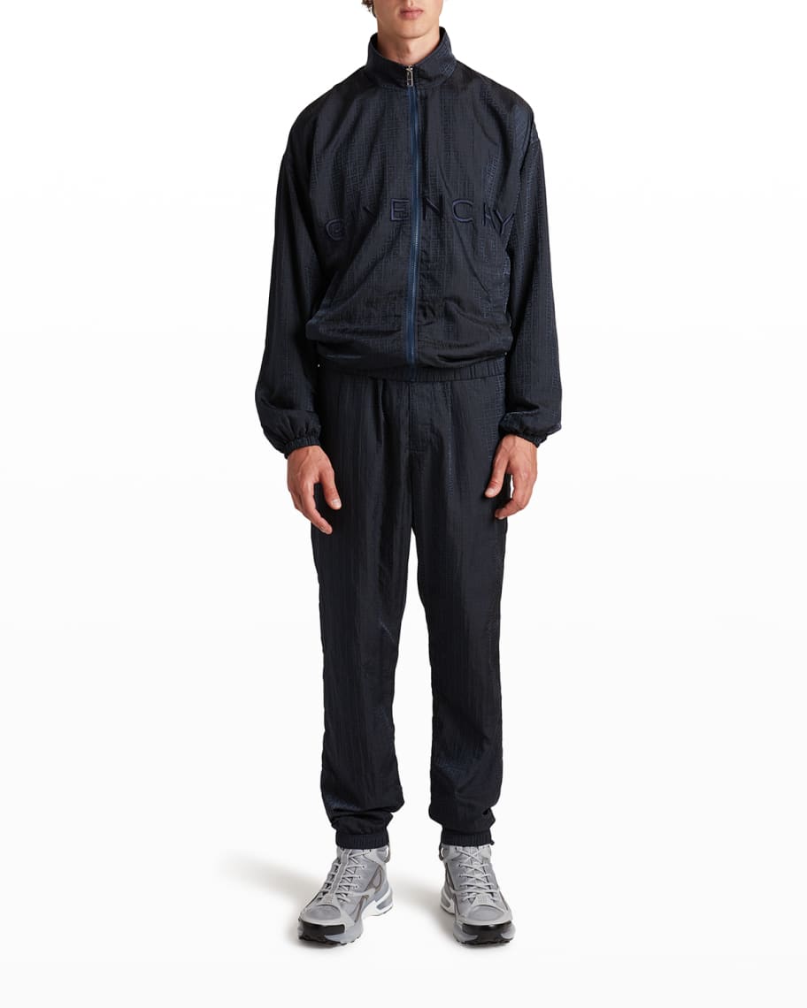 Givenchy Men's 4G Garment-Dyed Jacquard Track Jacket | Neiman Marcus