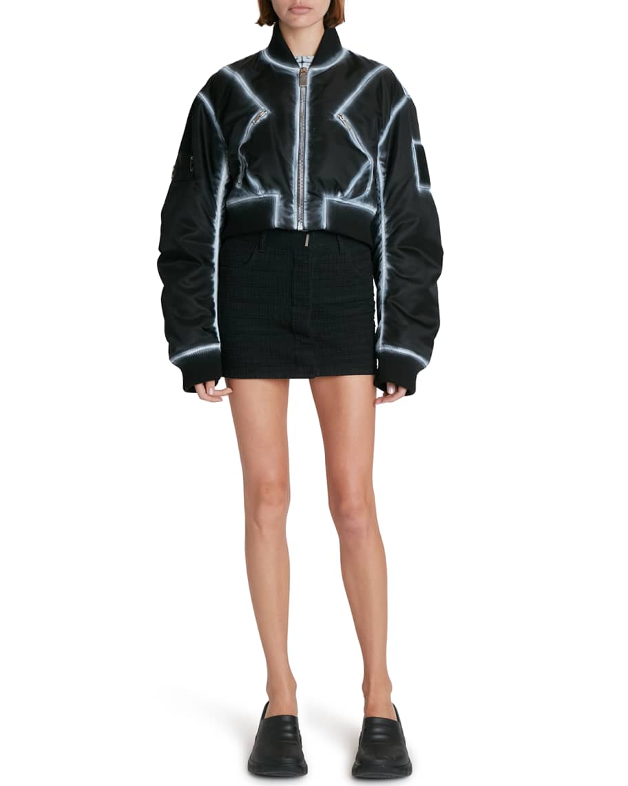 Givenchy x Chito Spray Paint Cropped Blouson Bomber Jacket | Neiman Marcus