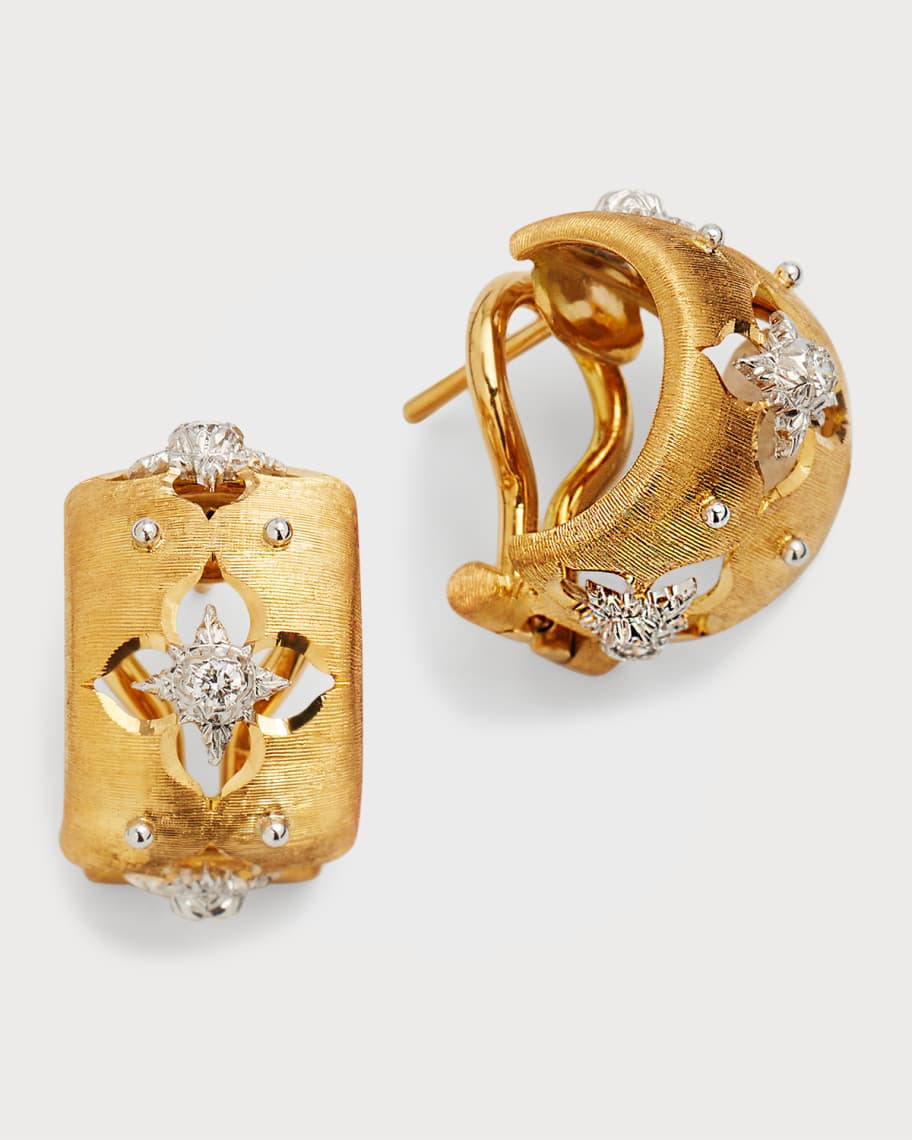 Buccellati 18K Yellow Gold Macri Giglio Diamond Hoop Earrings | Neiman ...