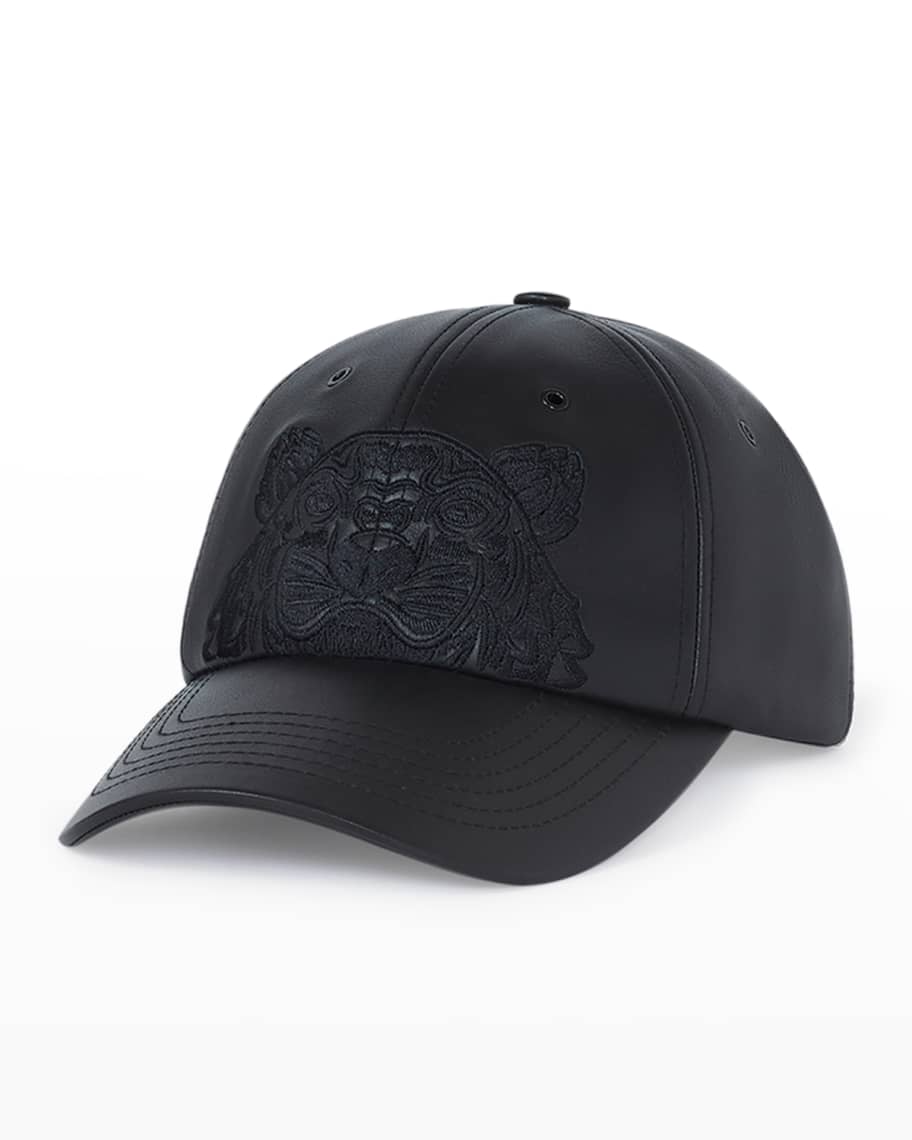 Kenzo Men's Kampus Tiger Leather Cap | Neiman Marcus