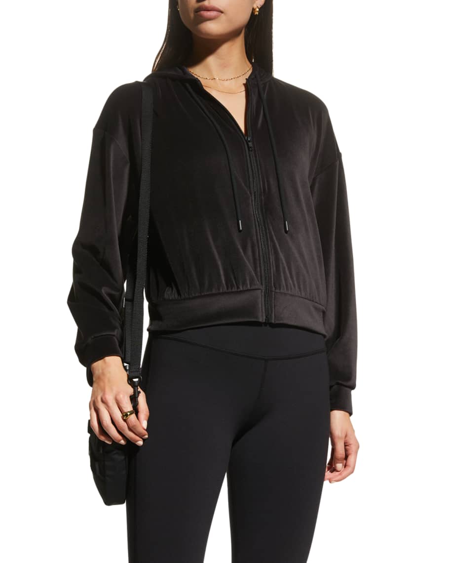 Alo Yoga Velour Glimmer Full Zip Hoodie | Neiman Marcus