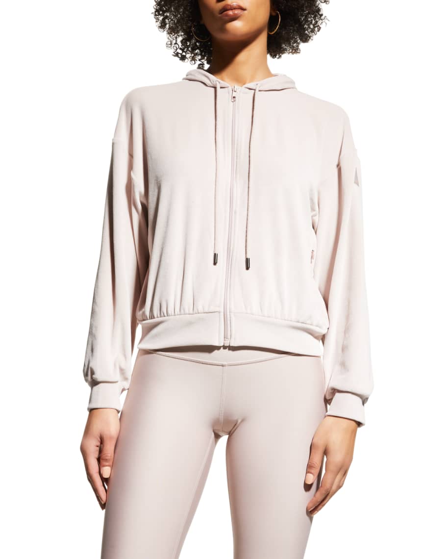 Alo Yoga Velour Glimmer Full Zip Hoodie | Neiman Marcus