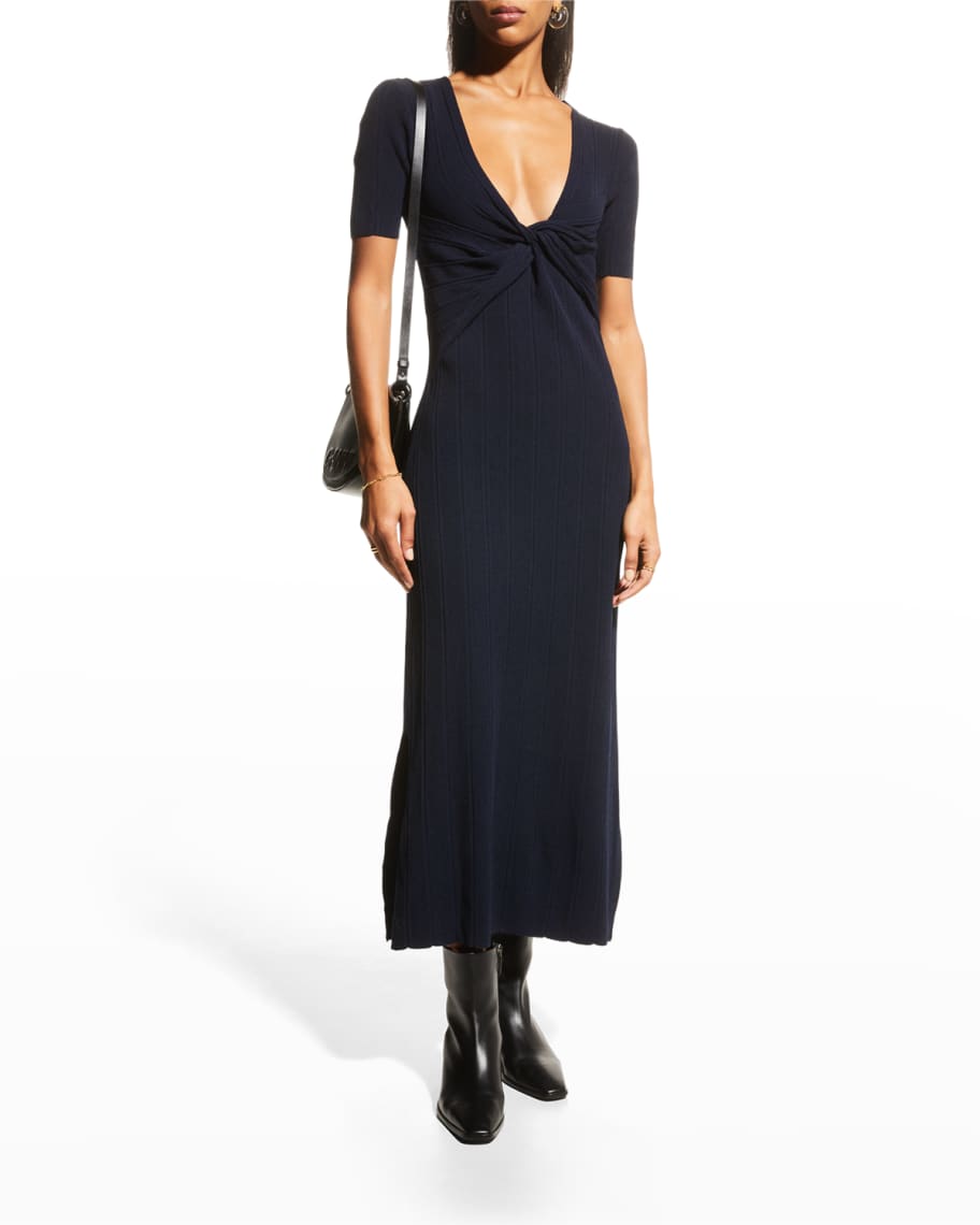FRAME Layered Wrap Sweater Dress | Neiman Marcus