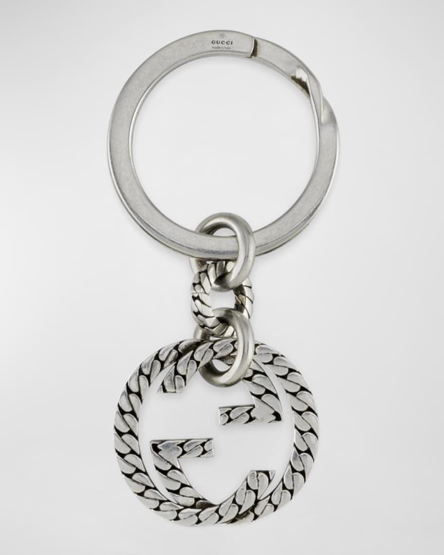 Gucci Men's Sterling Silver Interlocking G-Charm Key Ring | Neiman Marcus