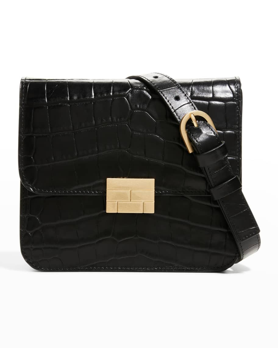 FRAME Le Signature Mini Moc-Croc Crossbody Bag | Neiman Marcus