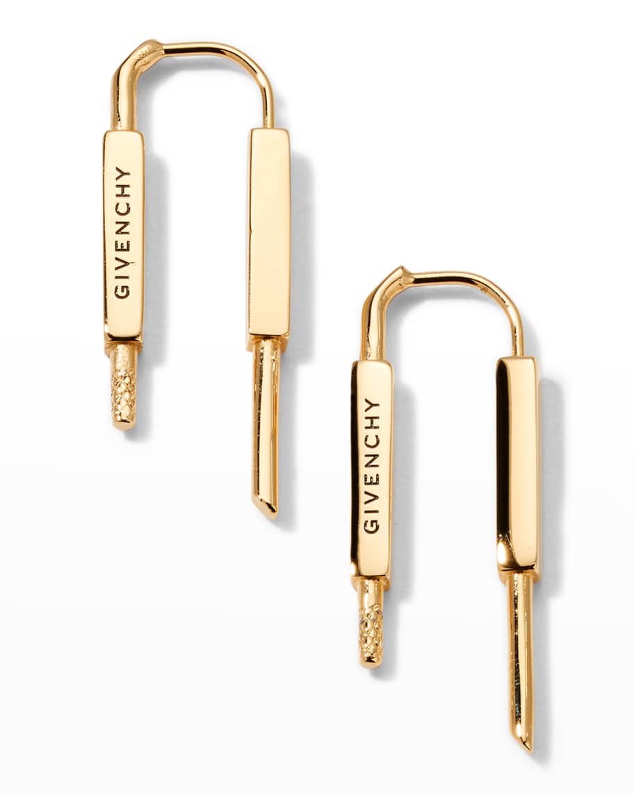 Givenchy U-Lock Golden Earrings | Neiman Marcus