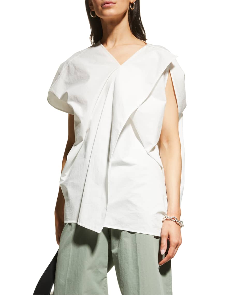 LOW CLASSIC Unbalance Handkerchief Short Sleeve Top | Neiman Marcus