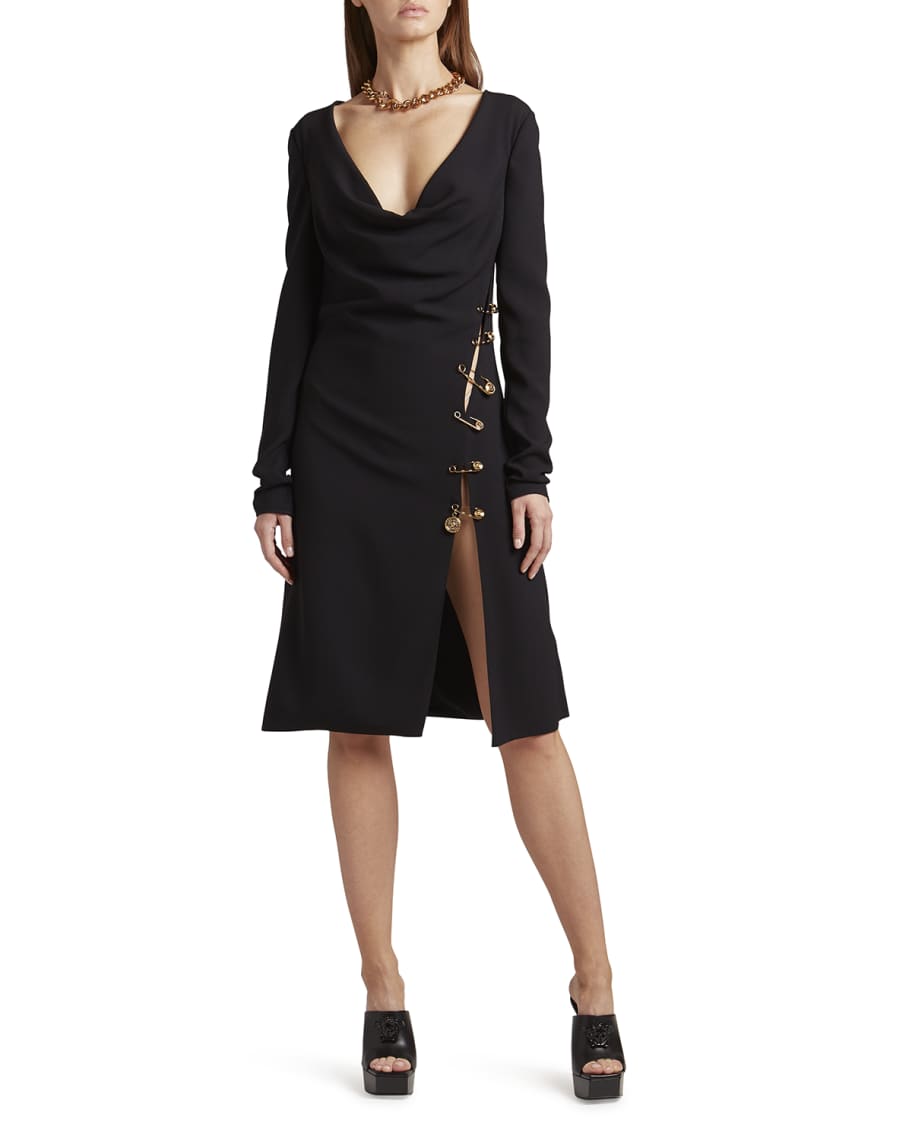 Versace Safety-Pin Slit Dress | Neiman Marcus
