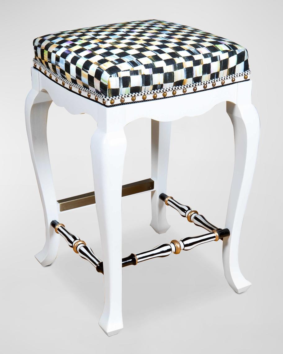 MacKenzie-Childs Courtly Check Counter Stool, 26" | Neiman Marcus