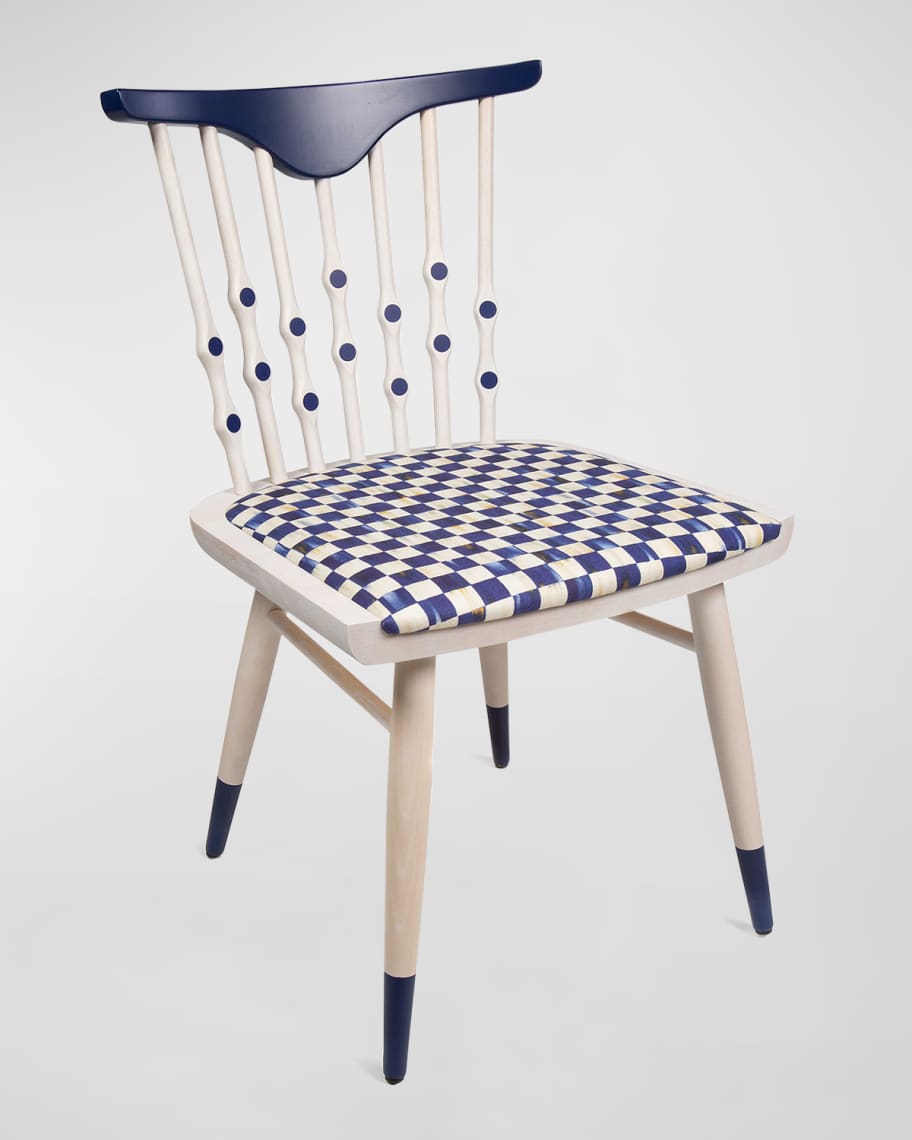 MacKenzie-Childs Musical Chairs Royal Check Side Chair | Neiman Marcus