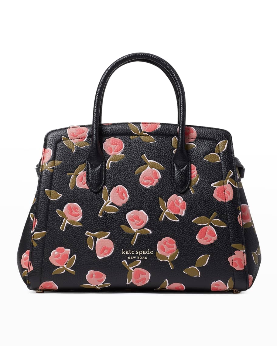 kate spade new york knott ditsy rose-print leather satchel bag | Neiman ...