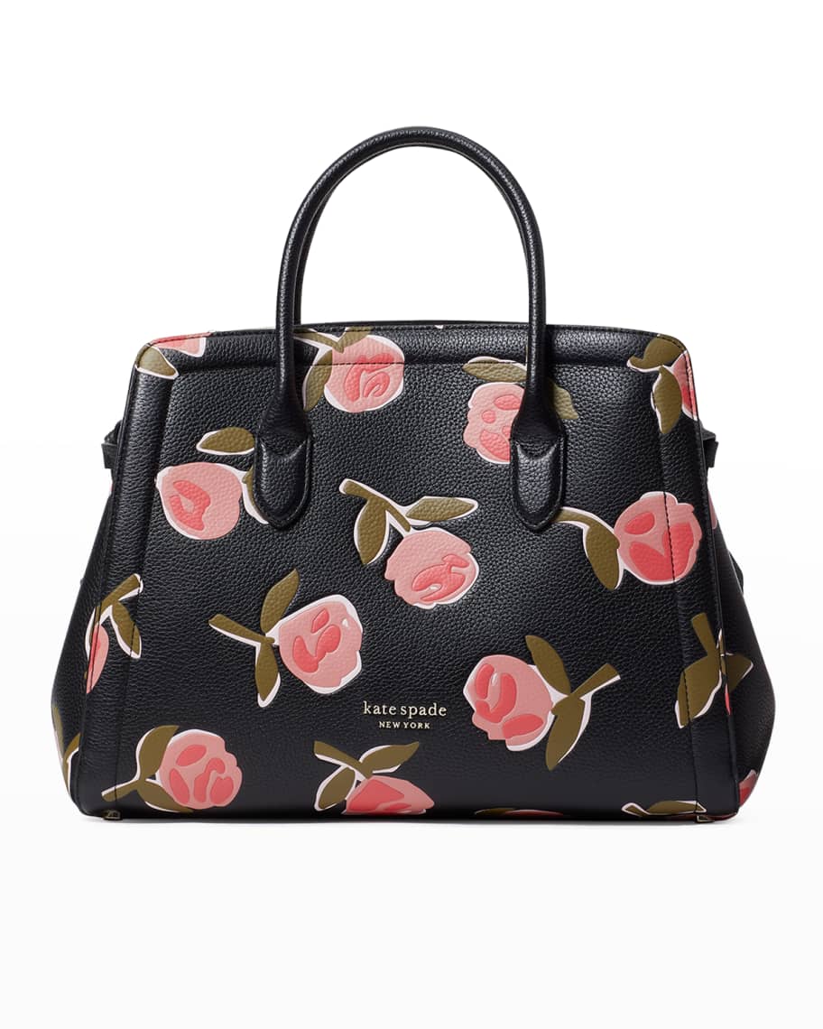 kate spade new york knott ditsy rose-print leather satchel bag | Neiman ...