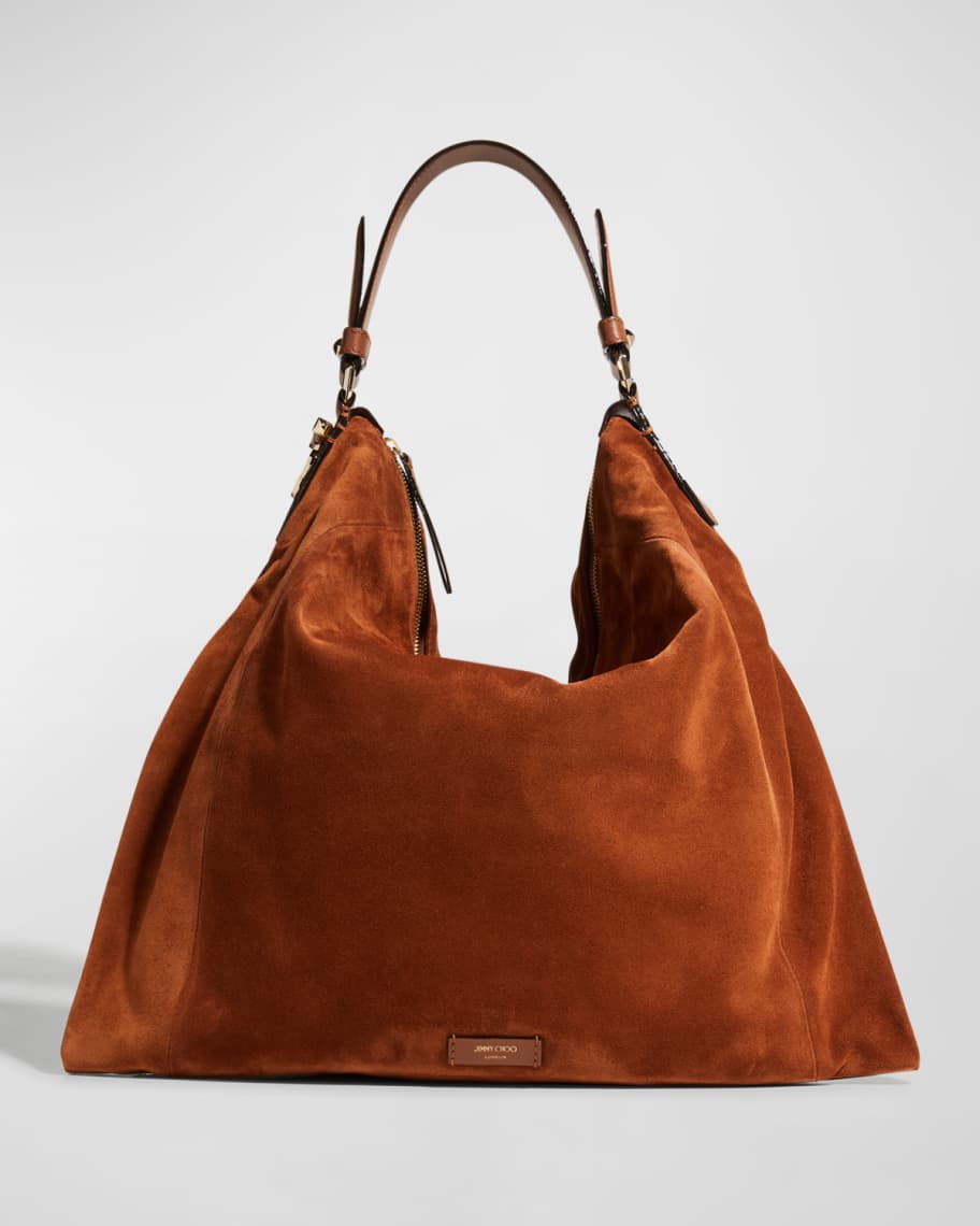 Jimmy Choo Ana Zip Suede Hobo Bag | Neiman Marcus