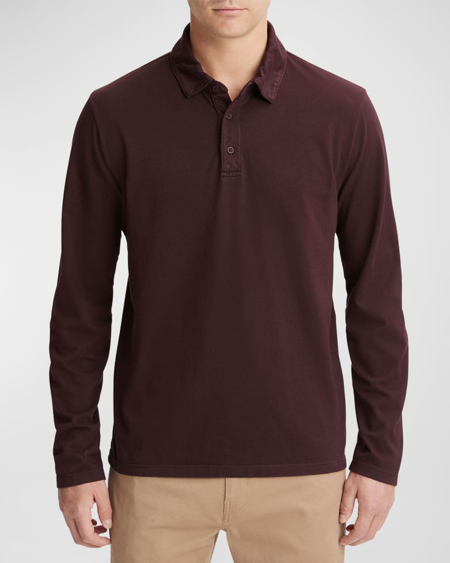 Vince Men's Garment-Dyed Polo Shirt | Neiman Marcus