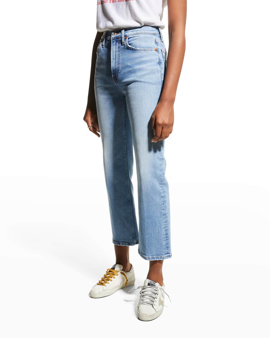 RE/DONE 70s Crop High-Rise Boot-Cut Jeans | Neiman Marcus
