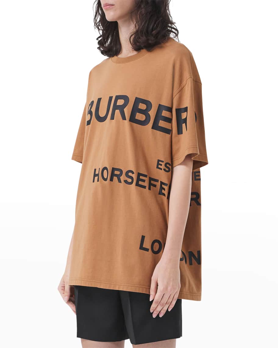 Burberry Carrick Horseferry Print Cotton Oversized T-Shirt | Neiman Marcus