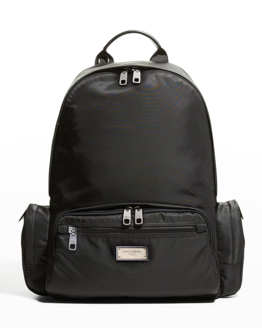 Dolce&Gabbana Men's Nylon Multi-Zip Backpack | Neiman Marcus