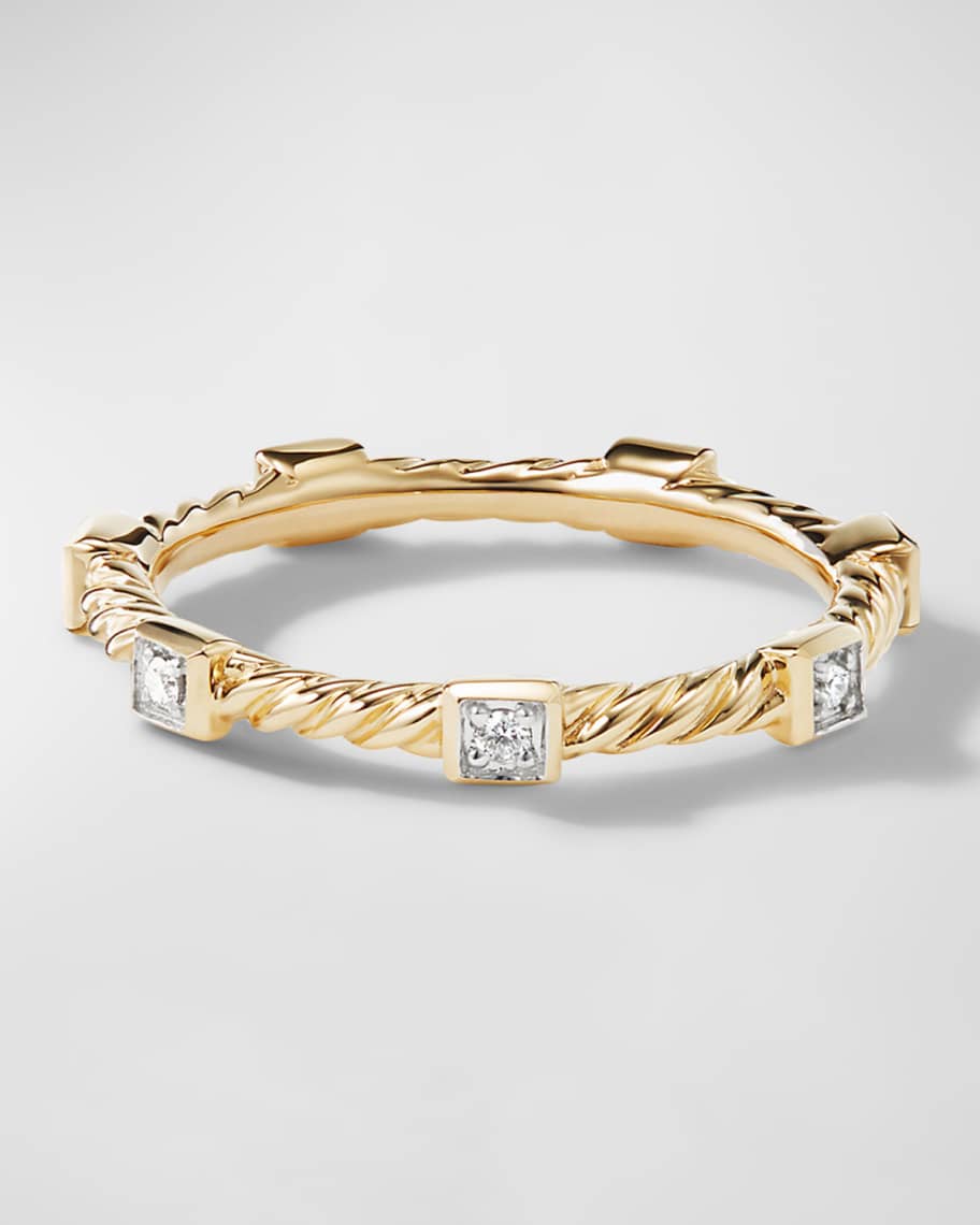 David Yurman 2mm Cable Collectibles Stack Ring in 18K Gold | Neiman Marcus